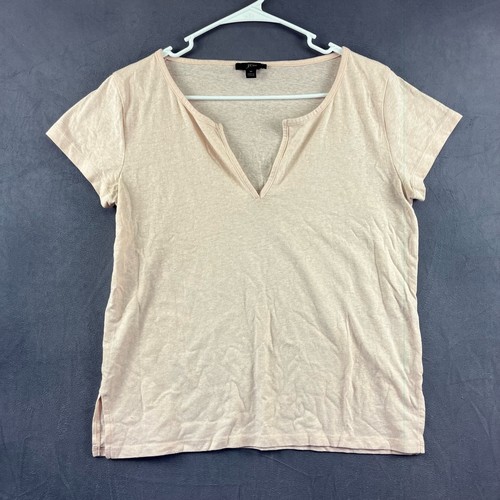 J. Crew Cut V- Neck Shirt Women's Medium Light Basic Short Sleeve ...