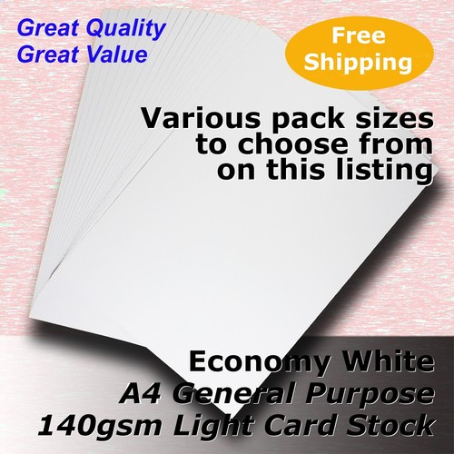 Bright WHITE SMOOTH A4 Size 140gsm General Purpose Light Card Stock # ...