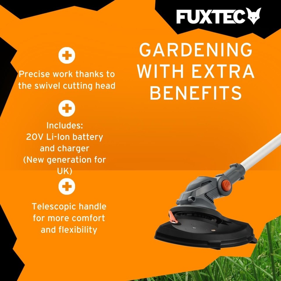 FUXTEC FX-GT20 20V Cordless Grass Trimmer Kit | eBay UK