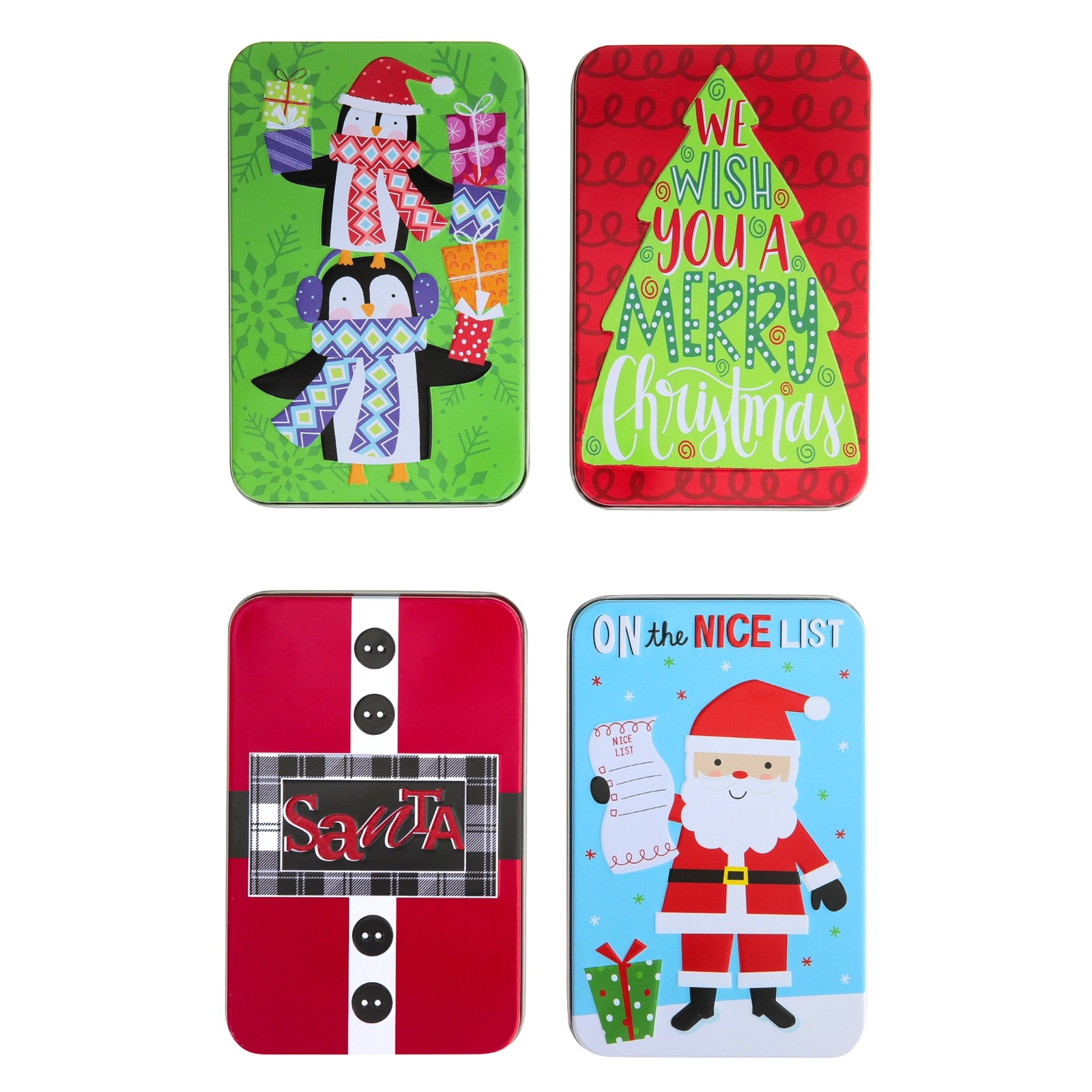 Christmas Gift Card Tin Holders (Set of 4) | eBay