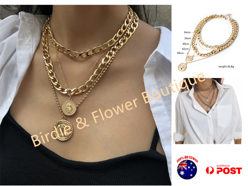 Gold Party Punk Chain Necklace Collier Dollars Hip Pop Fashion Pendant ...