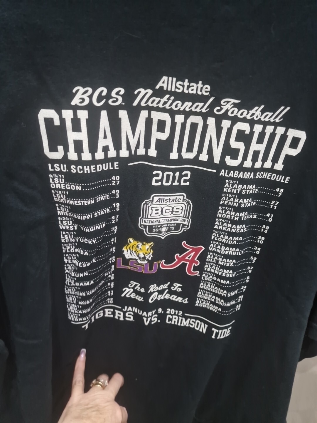2xl T Shirt Allstate Bcs National Football Championship 2012 LSU Vs ...