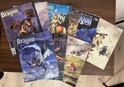 LOT Of 9 DRAGON MAGAZINES 92,93,106,111,119,120,125,134,206 D&D TSR AD ...