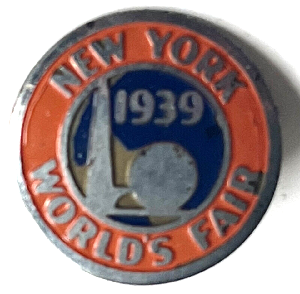 ORIGINAL VINTAGE 1939 NEW YORK WORLD'S FAIR PINBACK COLLECTABLE METAL ...