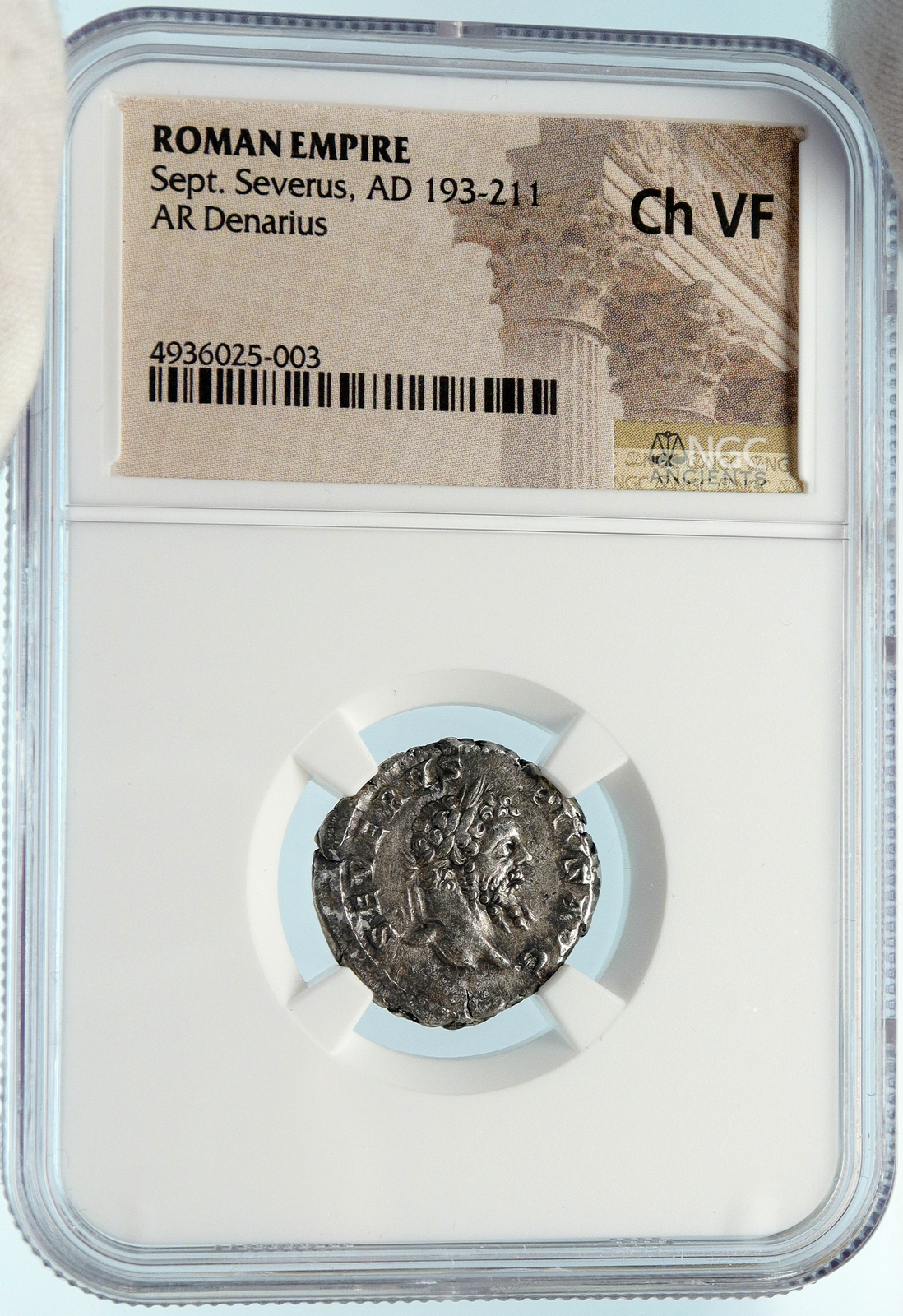 SEPTIMIUS SEVERUS Authentic Ancient 207AD Silver Roman Coin AFRICA NGC ...