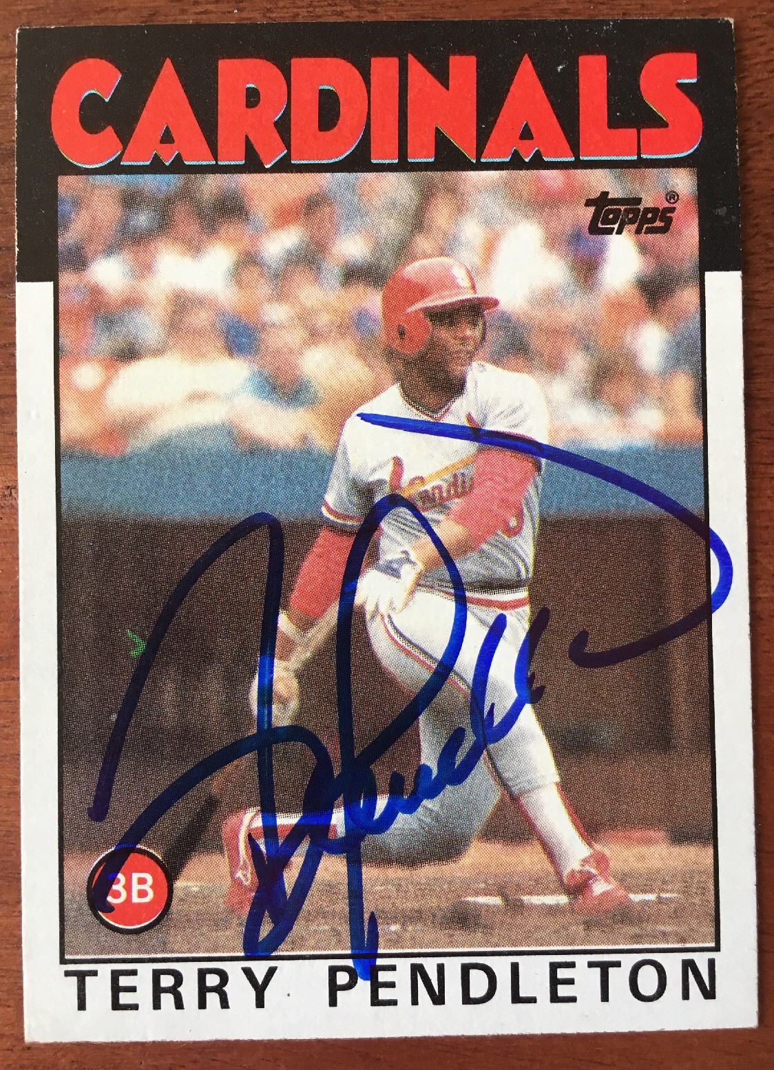 TERRY PENDLETON SIGNED IP 1986 TOPPS #528 ST. LOUIS CARDINALS 2nd YEAR ...