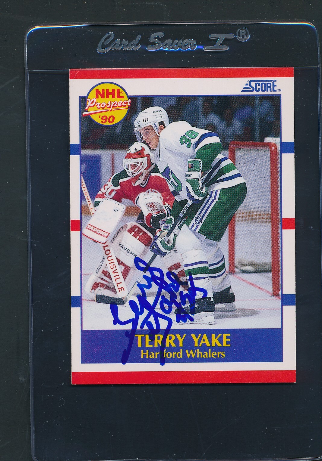1990/91 Score #419 Terry Yake Whalers Signed Auto *D4148 | eBay