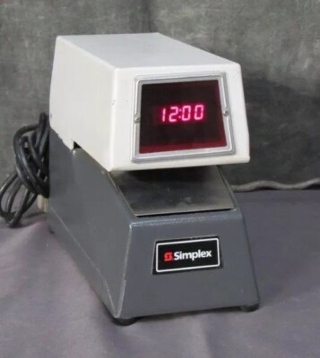 SIMPLEX 1605-9002 Consecutive Payroll Time Clock & Date Recorder, with Key | eBay