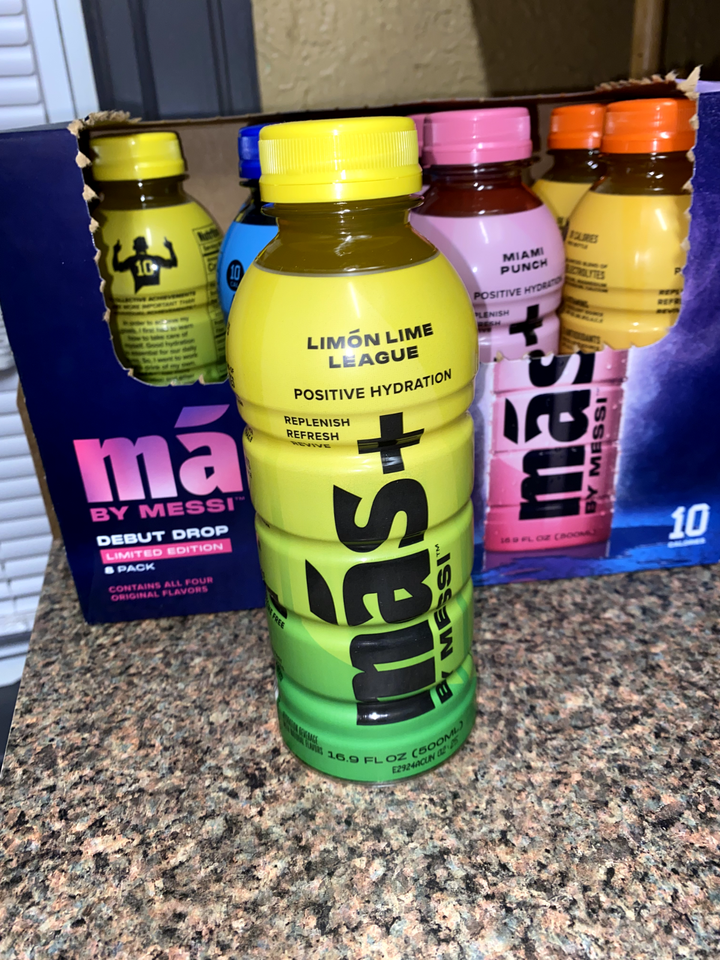 MAS+ By Messi Drink, (8 count) Hydration Energy Sports Drink ...