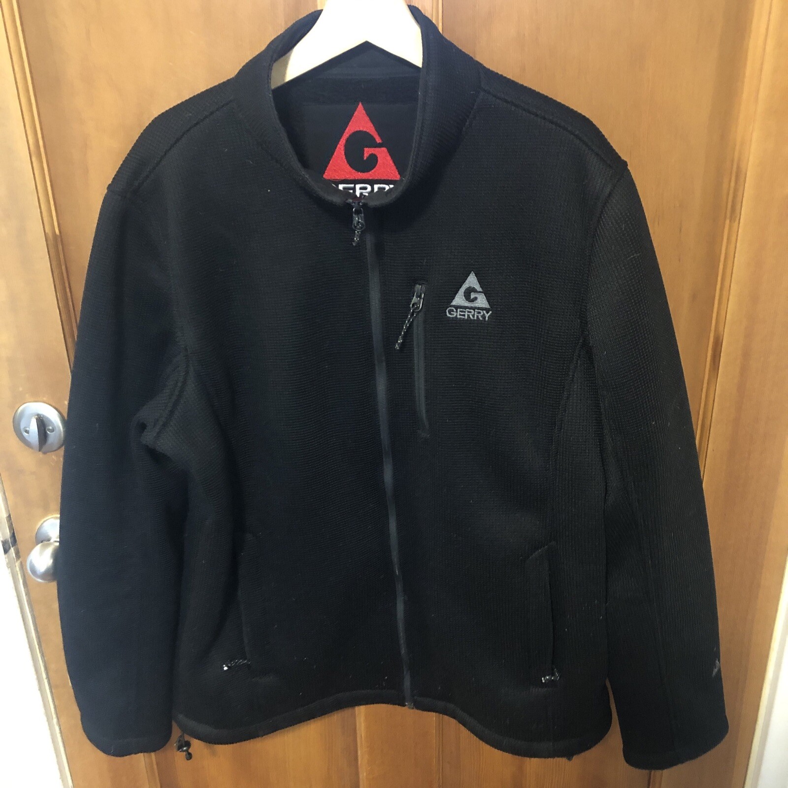 Gerry Black Heavy Textured Knit Men’s XL Jacket Fleece Lined Full Zip ...