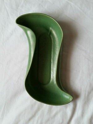 mid century modern RED WING POTTERY M-1447 Console bowl Green 12 inch ...