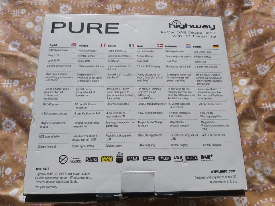 Pure Highway In Car DAB Radio Boxed never used | eBay.de