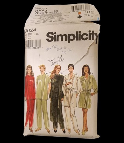 Vintage Asian Style Pajamas Sewing Pattern Simplicity 9024 Robes Sizes ...