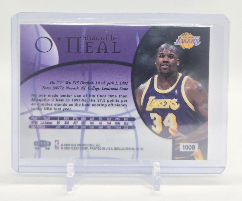 1998-99 Fleer Brilliants Shaquille O'Neal Blue Parallel Card | eBay