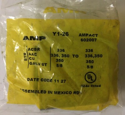 TE CONNECTIVITY AMPACT AMP WEDGE CONNECTOR, 336 SERIES, 500KV, Y1-26 ...