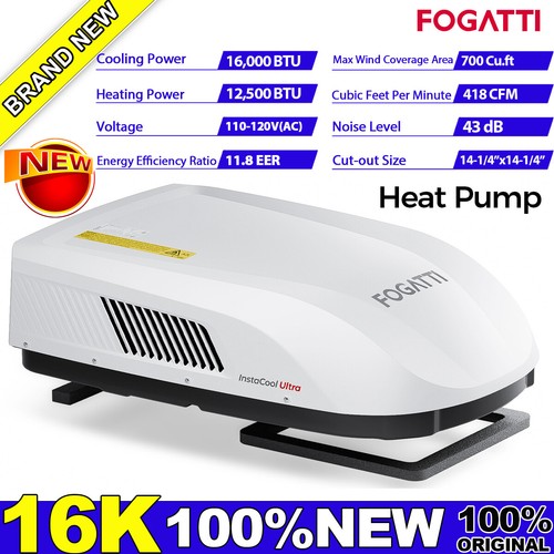 RV Air Conditioner Heat Pump 16K BTU Rooftop RV AC Unit Ultra Quiet ...