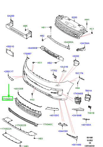 LAND ROVER RANGE ROVER SPORT III L461 Front Upper Grille LR168961 NEW ...