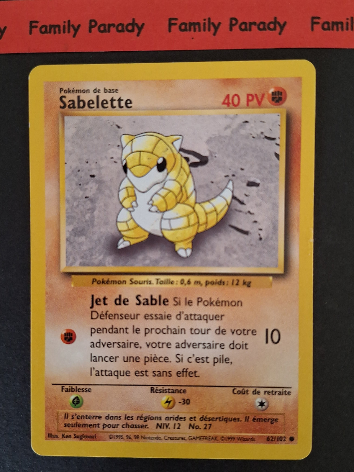 Sabelette 40HP 62/102 Pokemon Card Wizards Base Set French Edition | eBay