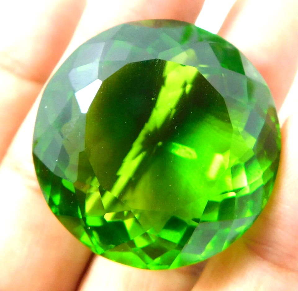 GIE Certified Natural Brazilian 200 Ct Round Shape Green Topaz Loose ...