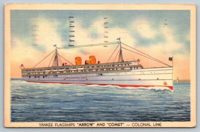 1941 Colonial Line SS Arrow SS Comet New York Boston Providence ...