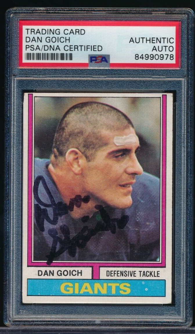 1974 Topps #102 Dan Goich rc signed auto PSA/DNA super tough deceased ...