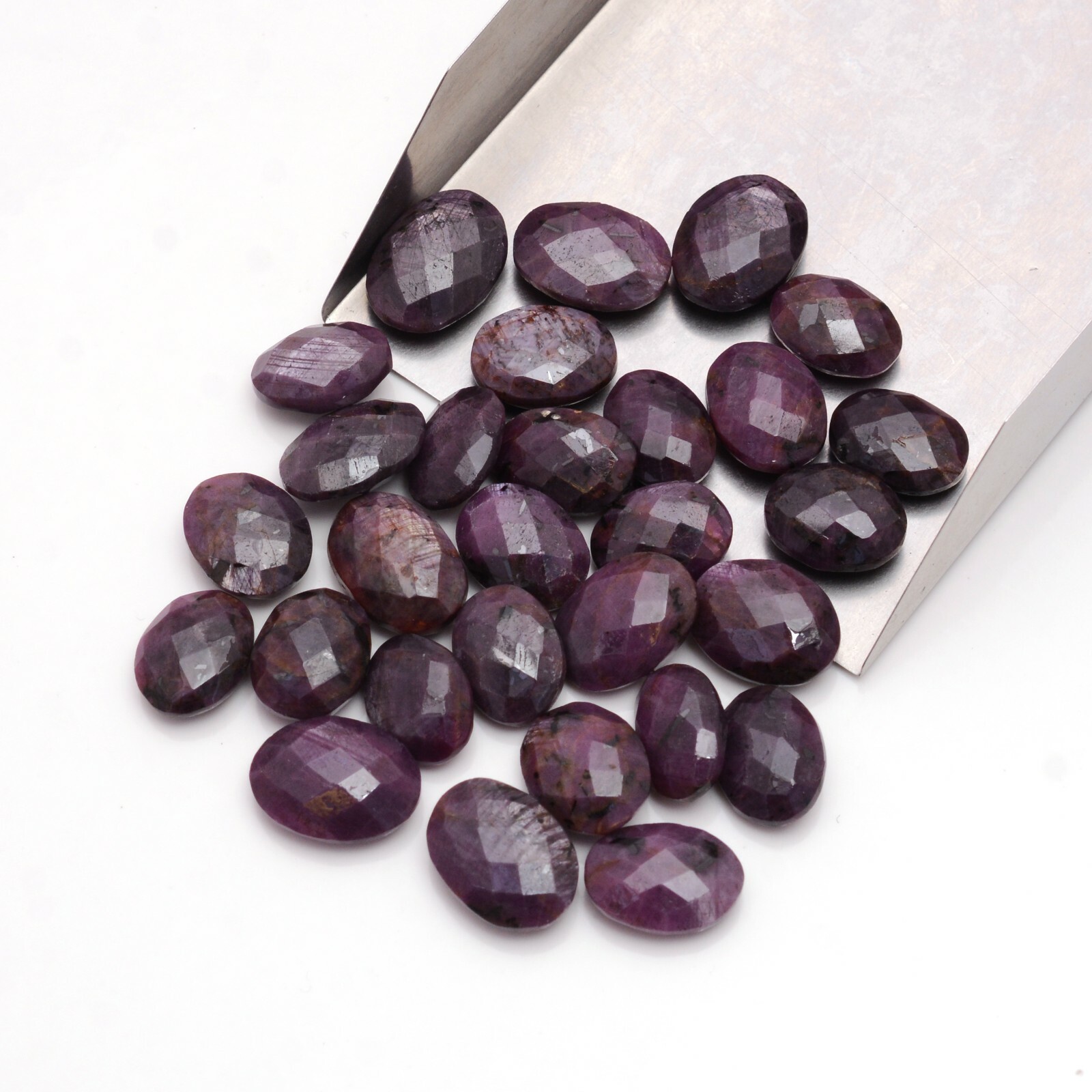 212 Cts Natural Ruby Untreated Oval Checker Cut Loose Gemstones Lot ...