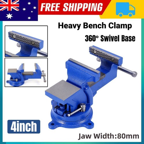100mm 4'' Heavy Duty Bench Vice Grip Clamp Vise Workbench Anvil 360 ...
