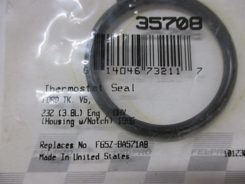 35708 FELPRO THERMOSTAT SEAL FORD TRUCK V6 3.8L F65Z-8A571AB NEW | eBay