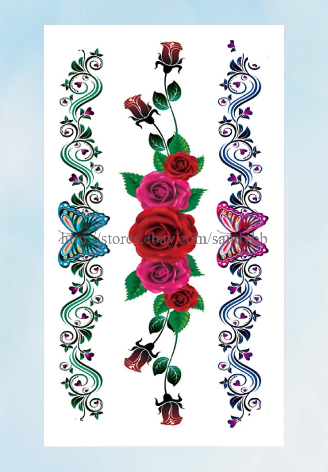 , 12 sheets rose tramp stamp temporary tattoo bulk foot ankle tattoos ...