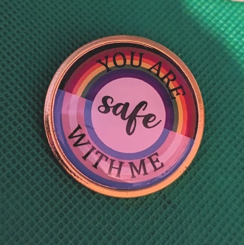 Amazon Pin You Are Safe With Me Glamazon LGBTQIA | eBay
