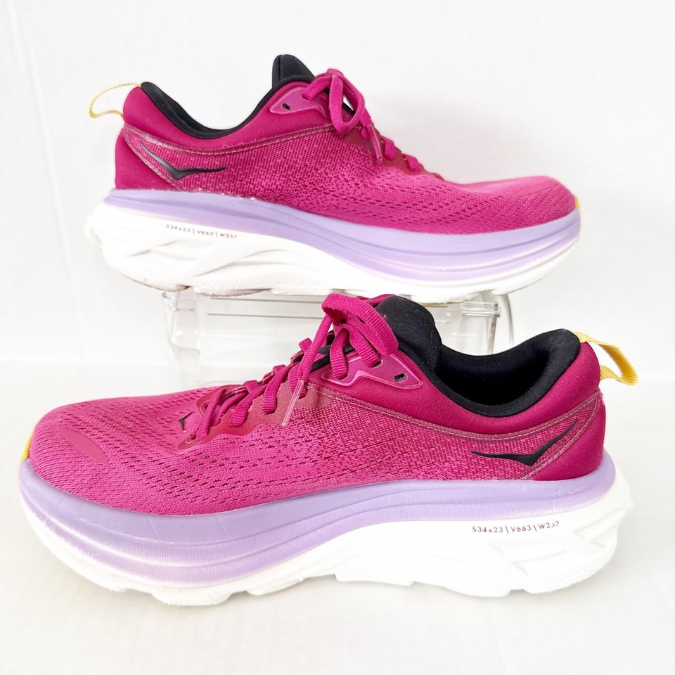 HOKA ONE ONE Bondi 8 Cherries Jubilee Pink Yarrow Purple Yellow Women ...