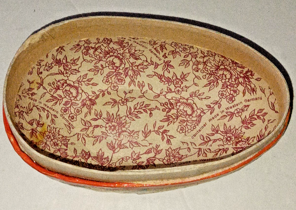 4" Vtg German Paper Mache Easter Gold Egg Candy Container Bird ...