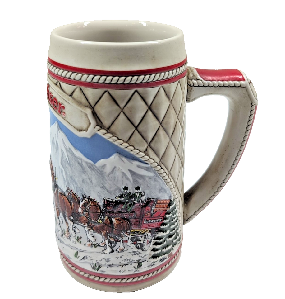 Vintage 1985 Budweiser Series A Anheuser Busch Holiday Beer Stein Mug ...