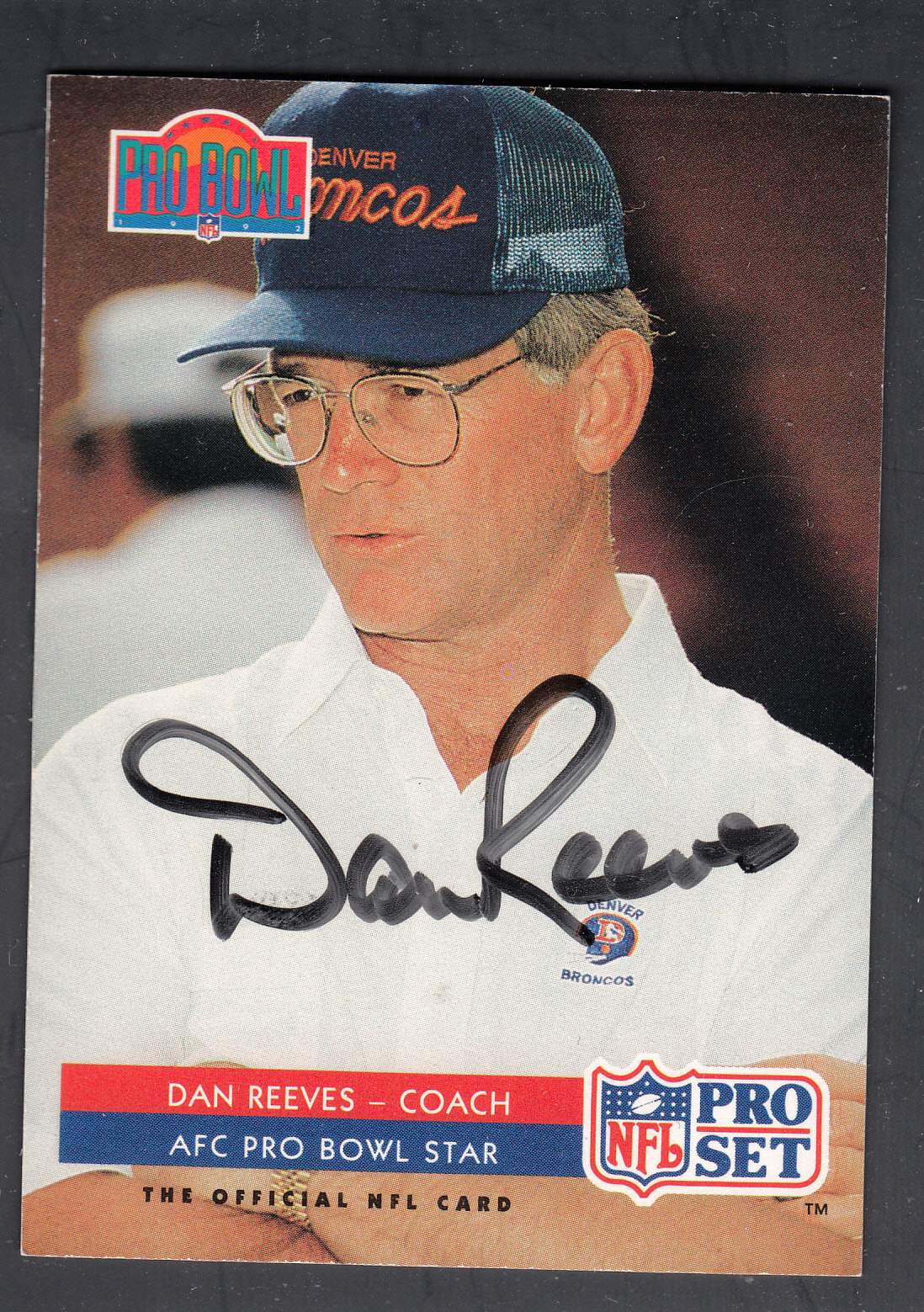 Dan Reeves 1992 Pro Set Pro Bowl #400 Broncos Hand Signed Football Card ...
