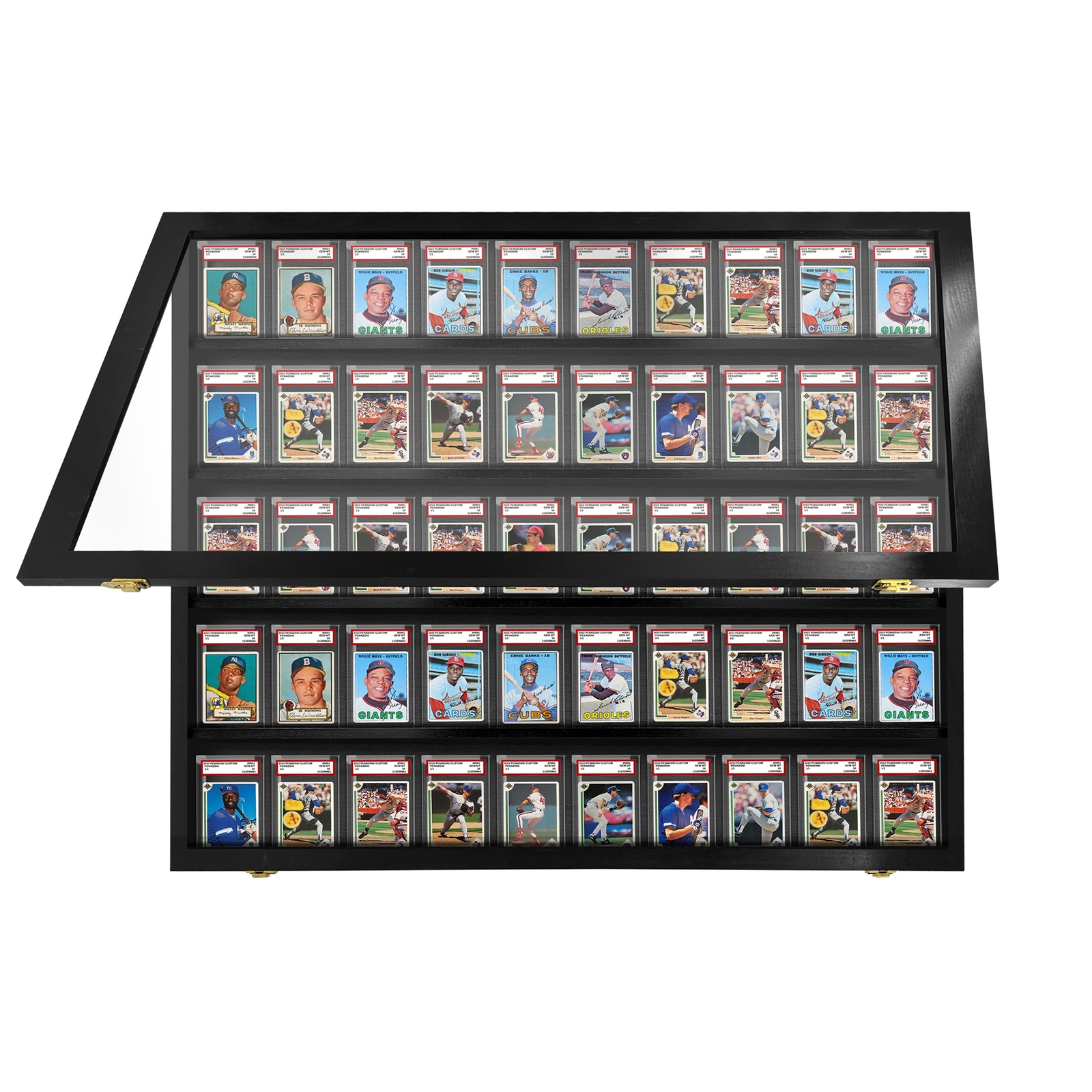 PENNZONI Sports Card Display Case, Holds 50 PSA Graded Sports & Playing ...
