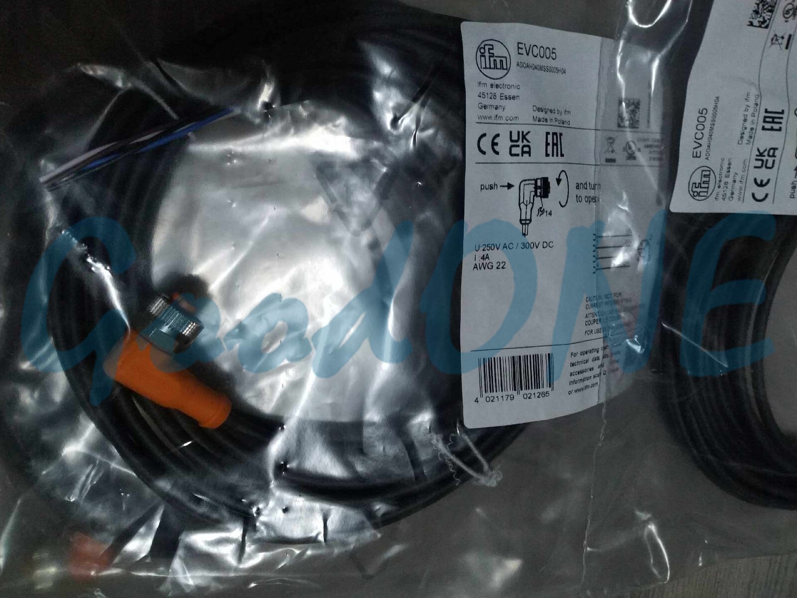 ifm EVC005 Cable With Connector Angled 16 5/12ft Adoah040mss0005h04 for ...