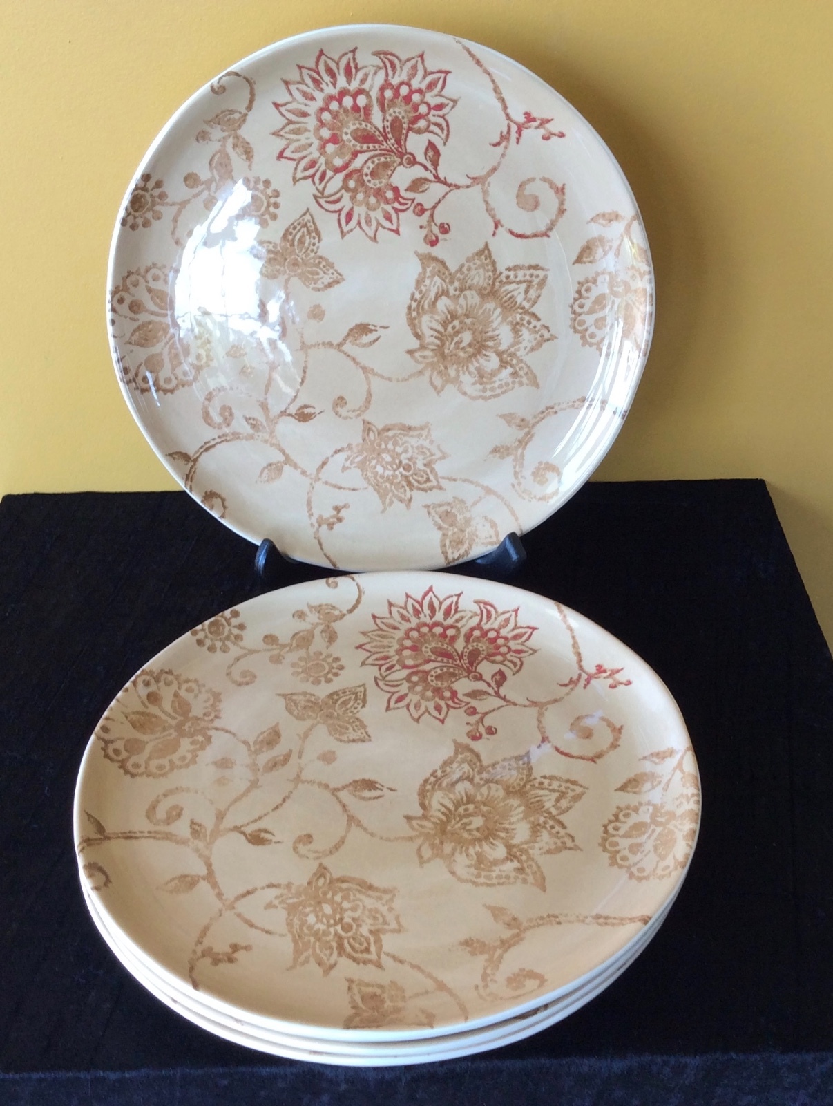 Set of 4 Floral Tapestry by Noble Excellence Ironstone Dinner Plates | eBay