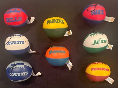One Vintage 1993 Good Stuff NFL Plush Mini 3'' Football Hanger - Choose ...