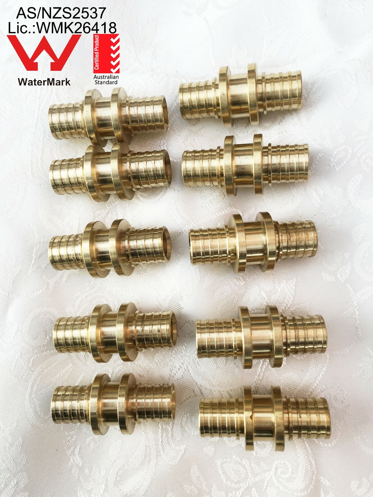 #1 Straight Coupling 16mm1/2" Sleeve Brass Crimp Fittings 4 REHAU pipes ...
