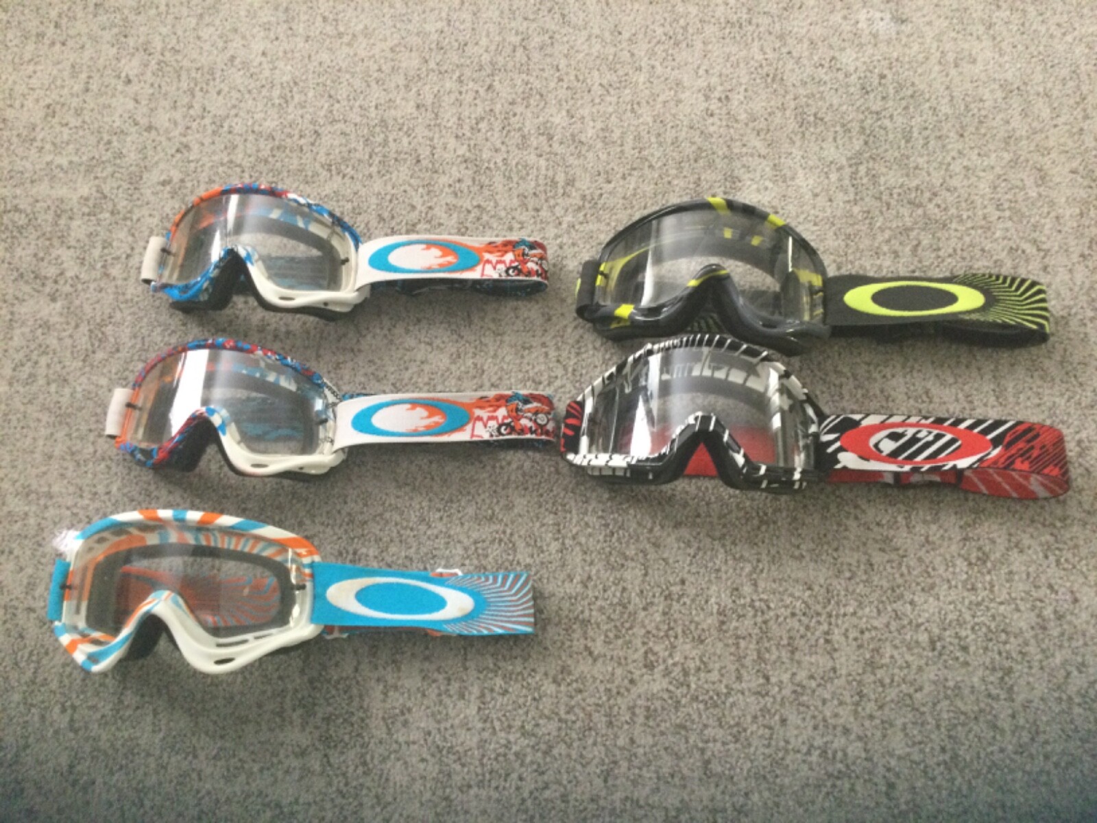 5 PAIRS OF YOUTH OAKLEY O FRAME XS GOGGLES MX ATV BMX MTB CLEAR LENS | eBay