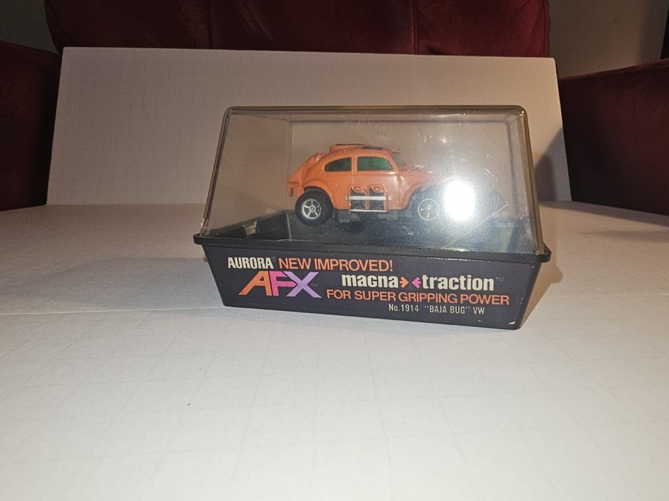 Vintage Aurora AFX Orange VW Volkswagen Baja Bug Beetle HO Scale Slot ...