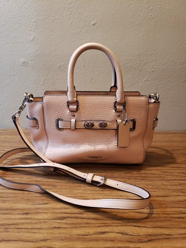 COACH MINI BLAKE CARRY ALL IN BUBBLE LEATHER CROSSBODY LIGHT PINK | eBay