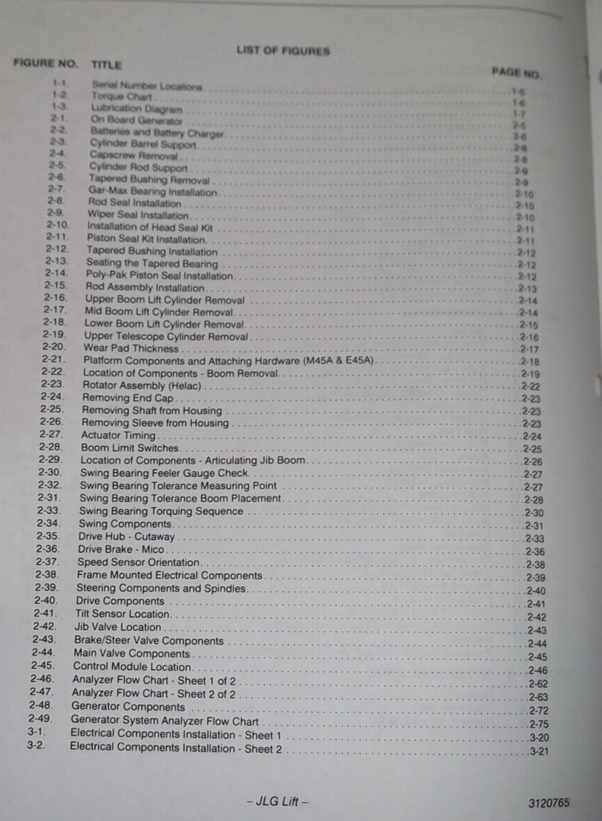 JLG M45A M45AJ E45A E45AJ BOOM LIFT SERVICE REPAIR MAINTENANCE MANUAL | eBay Australia