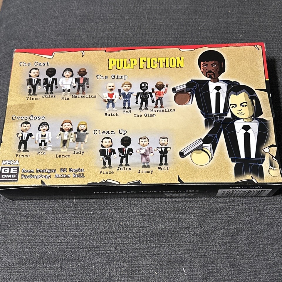 NECA 4 Mini Figure Set Pulp Fiction The Gimp New NOS Box 2004 Butch Zed ...