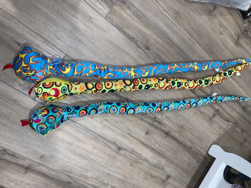 3 Plush Multi colored Snakes Carnival Prize 40” | eBay