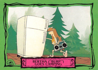 Beetlejuice 1990 Trading Card #6 Bertha "burp" Goes Camping | eBay