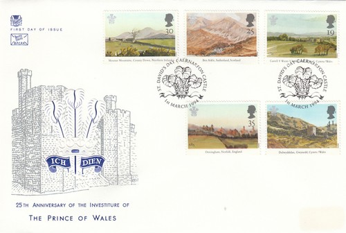 (142097) King Charles III Paintings GB Stuart FDC Caernarfon special (2 ...