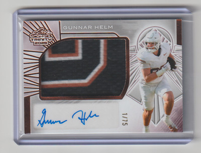 2025 Leaf Trinity Jersey Patch RM-GH1 Gunnar Helm /75 RC Rookie Auto ...