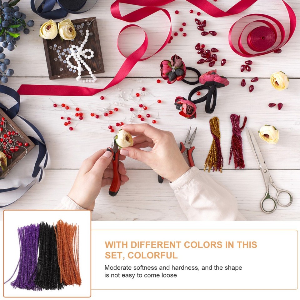 2 PCS Pipe Cleaner Craft Chenille Sticks Supply Glitter Material | eBay ...