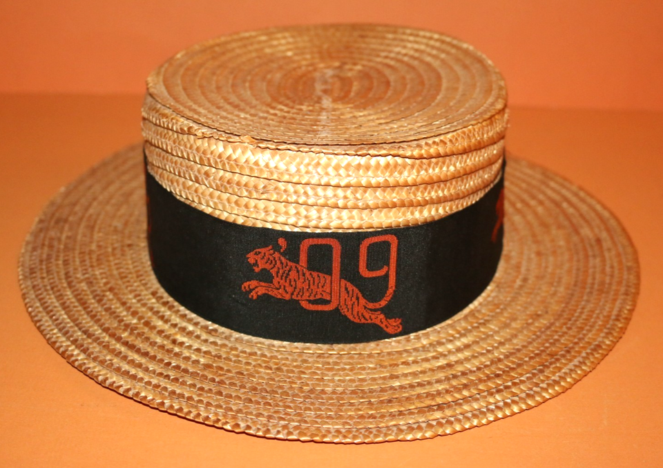 Antique 1909 DETROIT TIGERS - Bennett Park Baseball Stadium Straw Hat w ...